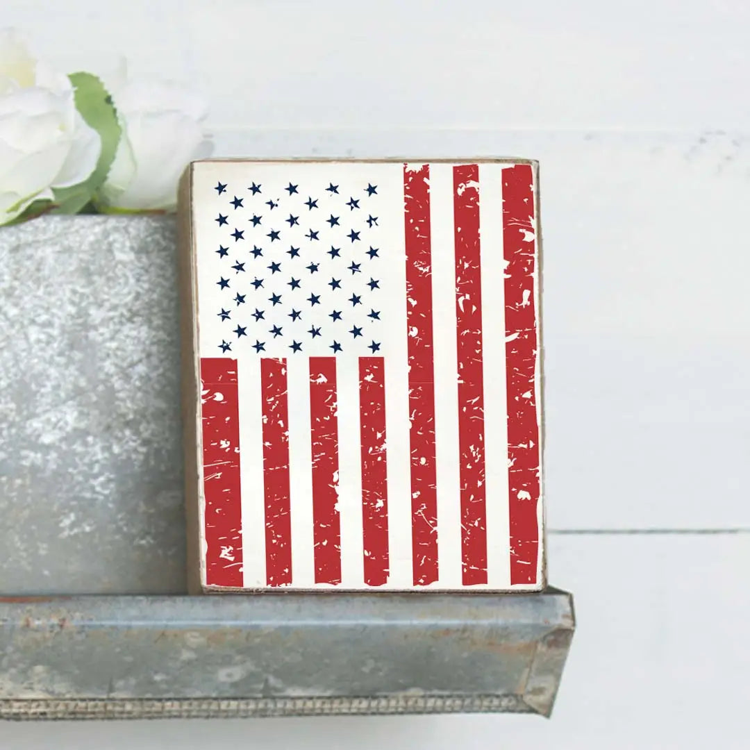 Flag Decorative Wooden Block – Sugar N Milk Co
